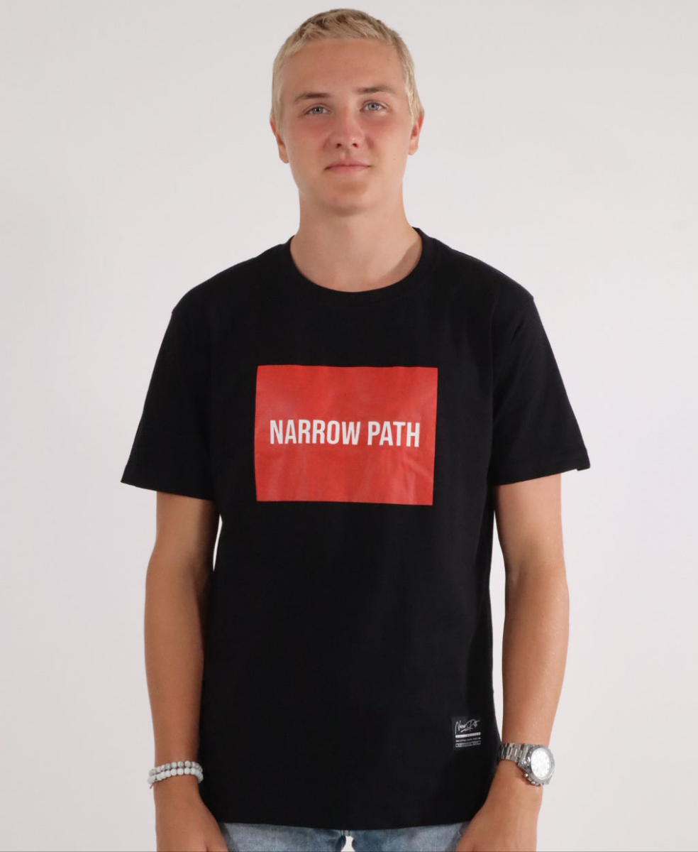 RED NARROW PATH BOX PRINT TEE – narrowpathcollective
